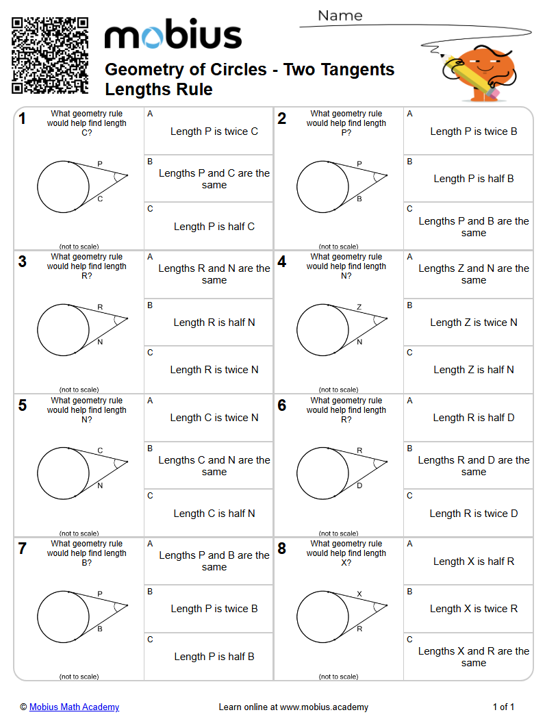 Two Tangents Lengths Rule (Level 1) | Geometry 2D | Grades 10-11 Math ...