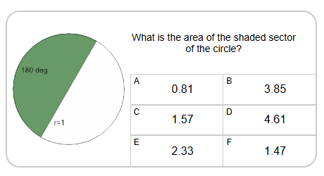 Geometry of Circles - Sector Area - Radius and Angle to Sector Area ...