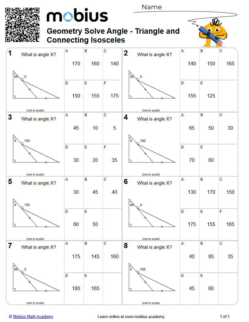 Geometry Solve Angle - Triangle and Connecting Isosceles (Level 1 ...
