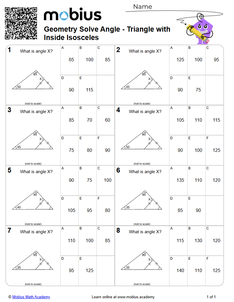 Geometry Solve Angle - Triangle with Inside Isosceles | Level 1 ...