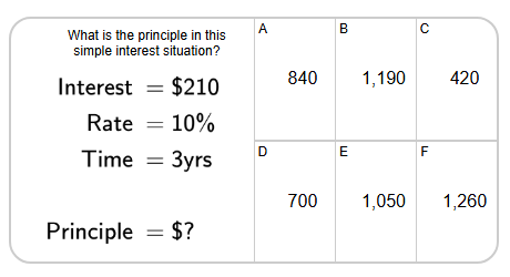 Interest (Simple) - Principle from Interest, Rate, and Time (Level 1 ...