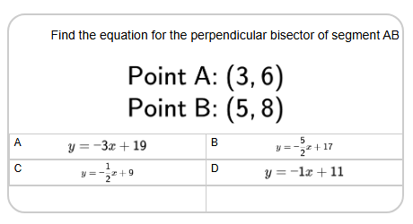 Line Segment (Points) - Find Perpendicular Bisector (Formula) (Level 1 ...