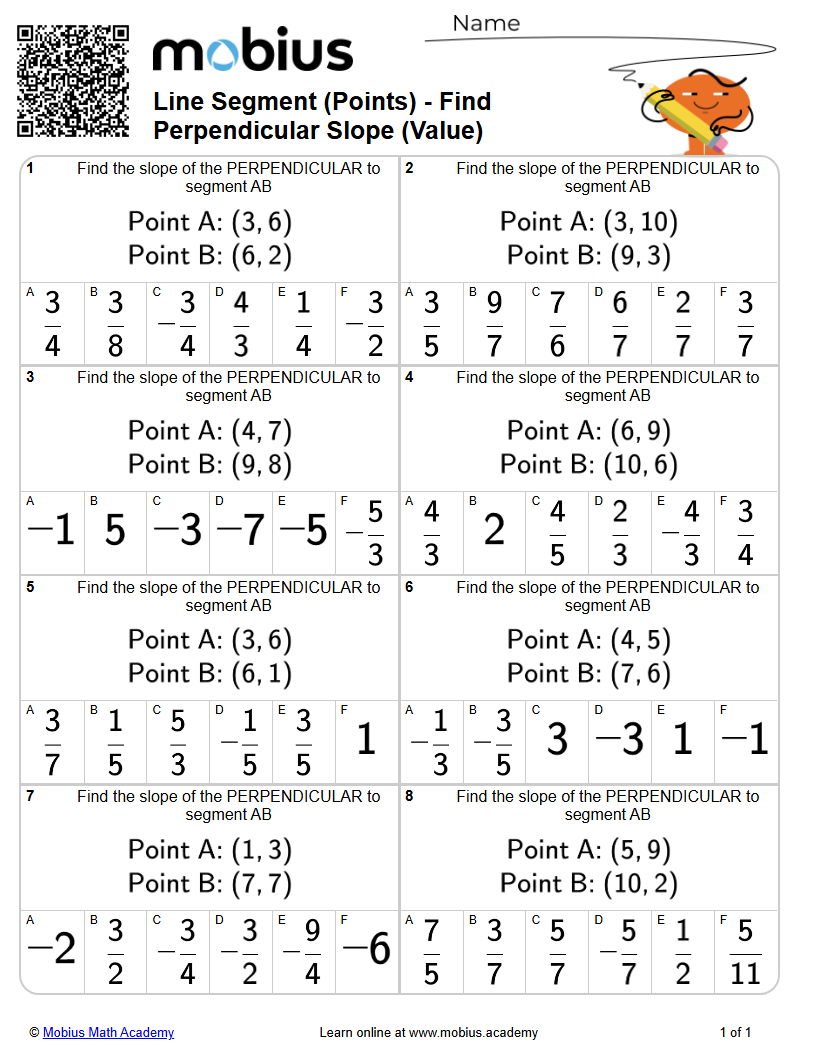 Line Segment (Points) - Find Perpendicular Slope (Value) | Level 2 ...