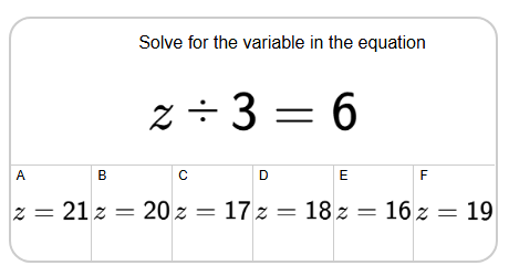 Linear Equation - One Variable, Two Terms, Simple Display (Level 2 ...
