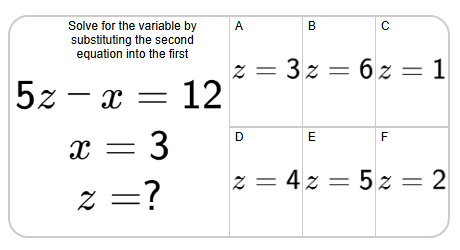 Linear Equation Systems - Simple Number Substitution | Level 1 | Grade ...