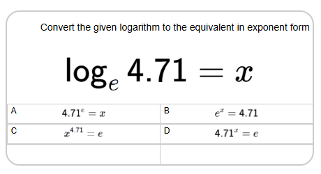 Logarithms - Convert Logarithm to Exponent - Natural Base (Level 1 ...
