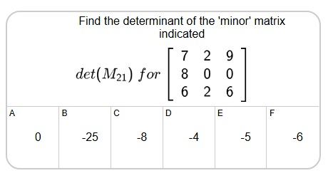 Matrices | Find Determinant of Minor Matrix from Terminology (3x3 ...