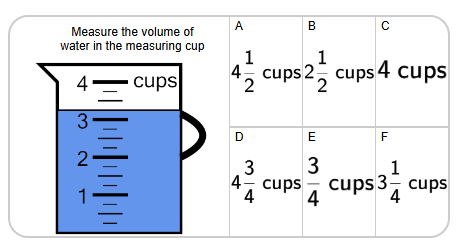 Measure Volume (cups) - Quarters (Level 1) - Mobius Math Academy