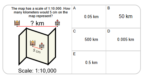 Metric Unit Scale on Map - Find Actual - Power of 10 (to 1000000 ...