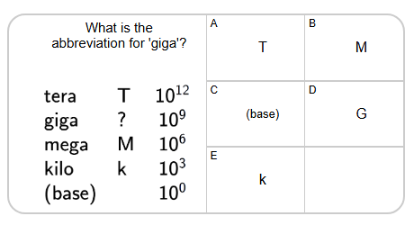 Metric Units - Table Missing Abbreviation (Very Large) (Level 1 ...