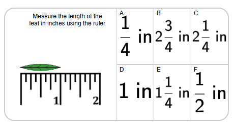 Measure with Ruler (inches) - Quarter Inches Under 2 (Level 1) - Mobius ...