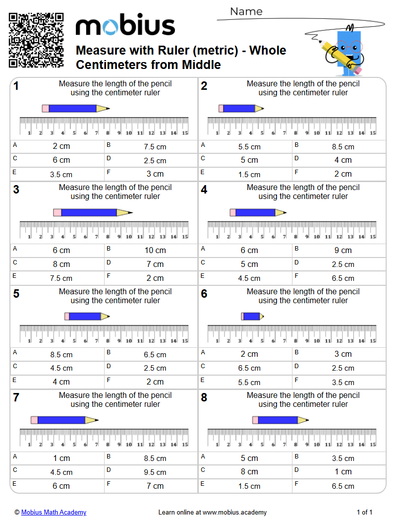 Level 1 | Metric Units | Grade 6 Math Worksheets - Mobius Math Academy