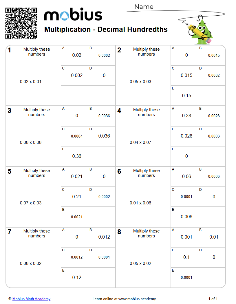 Decimal Hundredths (Level 1) | Fractions/Decimals | Grade 5 Math ...