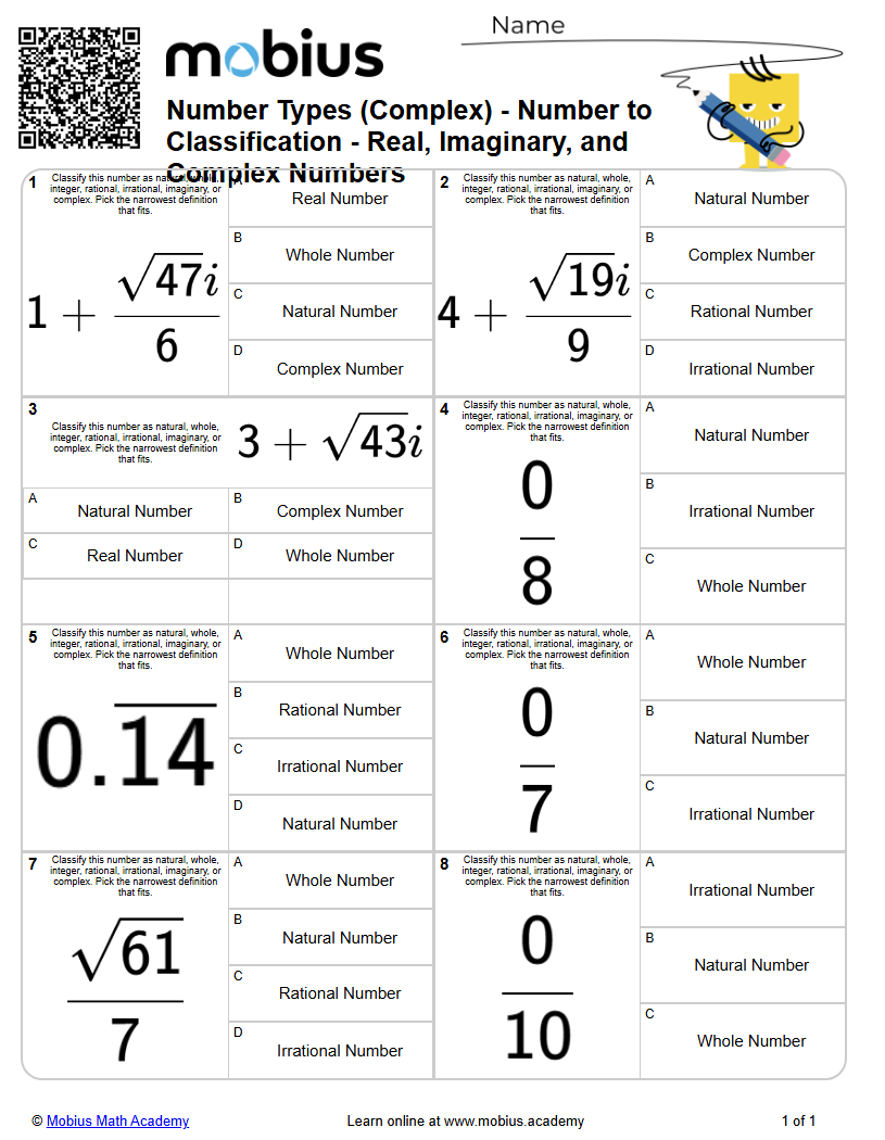 Number Types (Complex) - Number to Classification - Real, Imaginary ...