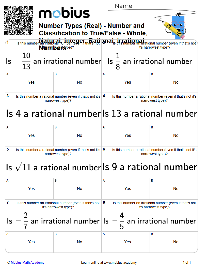 Number Types (Real) - Number and Classification to True/False - Whole ...