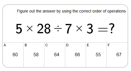 Order of Operations - Add, Subtract, Multiply, Divide no Parentheses (4 ...