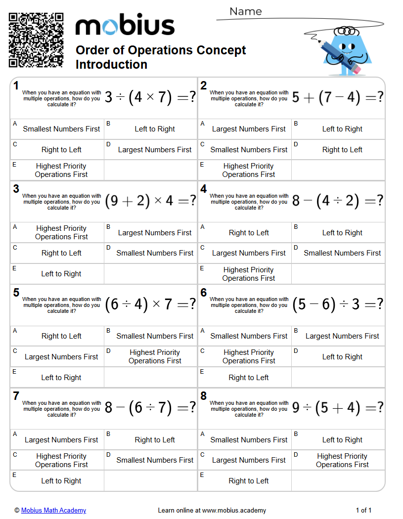 Order of Operations Concept Introduction | Level 1 | Grade 7 Math ...