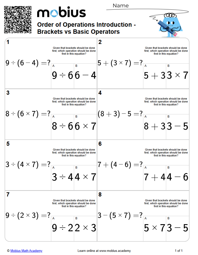 Order of Operations Introduction - Brackets vs Basic Operators (Level 1 ...