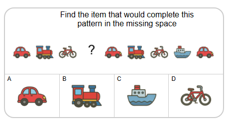 Patterning Missing From 4 Item Repeating Shape Pattern Level 3