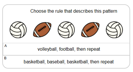 Patterning Rule For 2 Item Repeating Shape Pattern Level 1 Grade