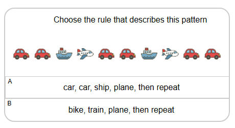 Patterning | Rule for 4 Item Repeating Shape Pattern (Level 1) | Grades ...