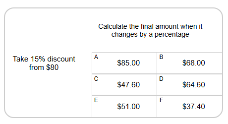 Percent reduction of money (5% multiples) (Level 1) - Mobius Math Academy