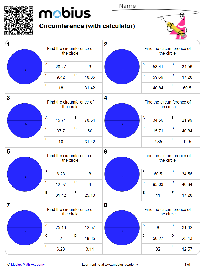 Level 1 | Geometry 3D | Grades 7-10 Math Worksheets - Mobius Math Academy
