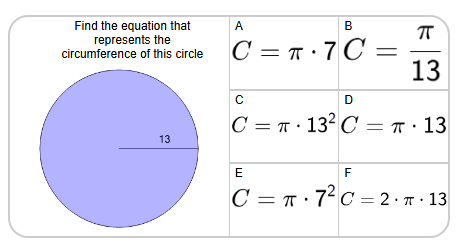 Circumference - Radius to Equation (Level 1) - Mobius Math Academy