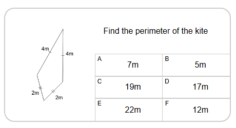 Perimeter of a Kite (Level 1) - Mobius Math Academy
