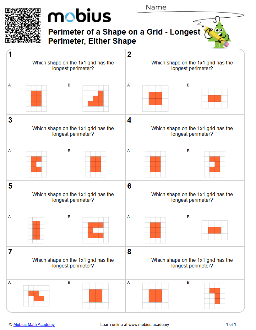 Perimeter of a Shape on a Grid - Longest Perimeter, Either Shape (Level ...