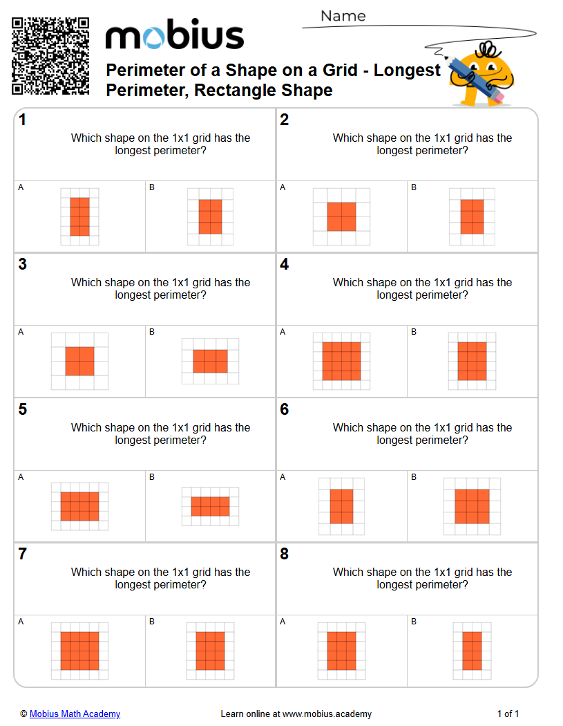 Perimeter of a Shape on a Grid - Longest Perimeter, Rectangle Shape ...