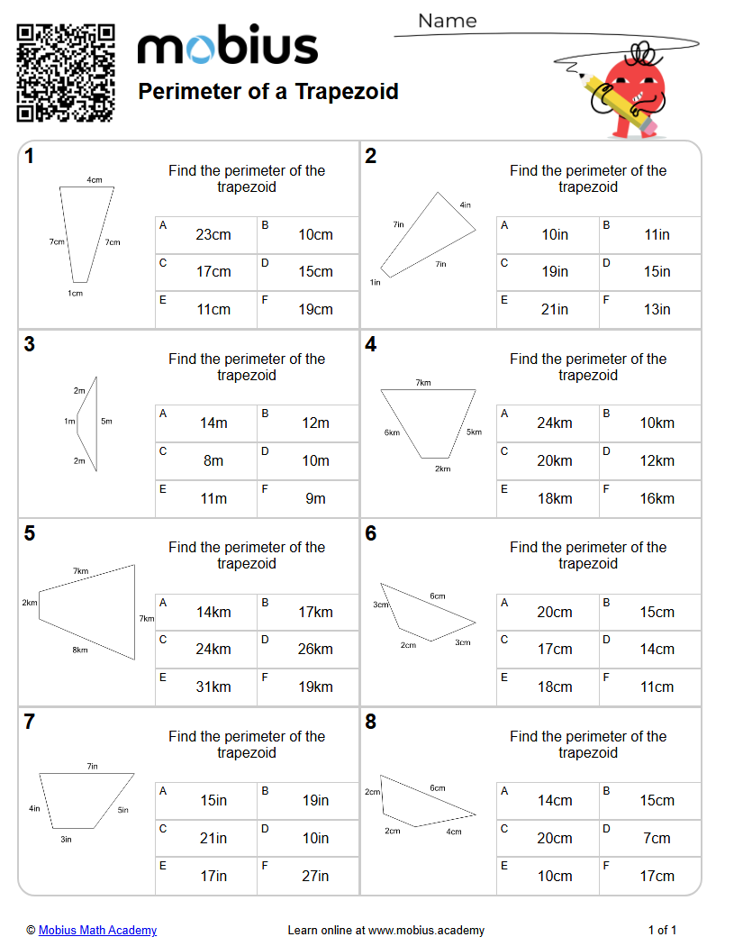 Perimeter of a Trapezoid (Level 1) - Mobius Math Academy