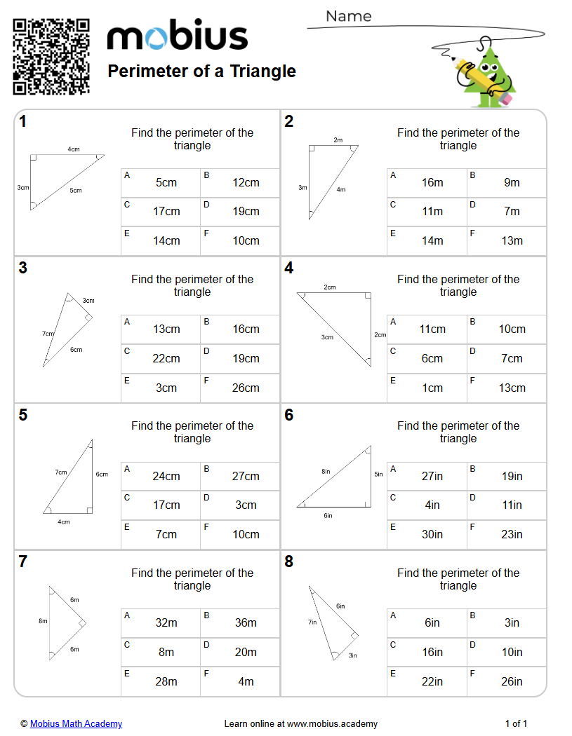 Level 1 | Geometry 2D | Grades 4-7 Math Worksheets - Mobius Math Academy