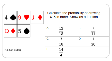 Cards, From Hand, Pick Two Ordered, To Fraction (Level 1) | Probability ...