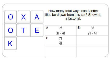 Choose N Letters from M, Count of Total Outcomes - To Factorial ...