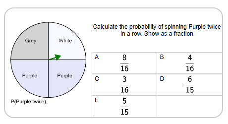 Spinner, Two Spins, Both Answers, To Fraction (Level 2) | Probability ...