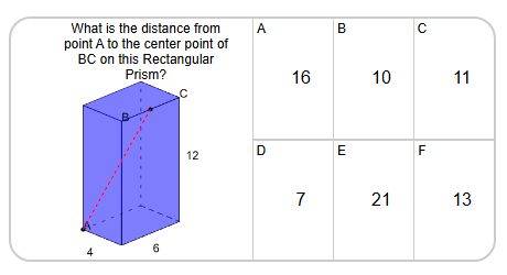 Pythagorean Theorem 3D - Prism - Dimensions to Hypotenuse (Half Depth ...