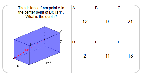 Pythagorean Theorem 3D - Prism - Hypotenuse to Dimension (Half Depth ...