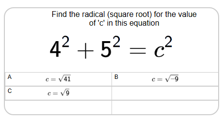 Pythagorean Equation from Squares - Length of Side (Radical) | Level 1 ...