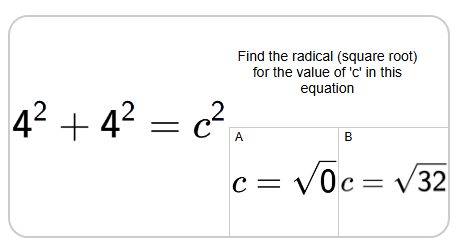 Pythagorean Equation from Squares - Length of Hypotenuse (Radical ...