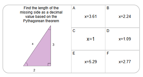Pythagorean Theorem - Length of Hypotenuse (Decimal) (Level 1) - Mobius ...