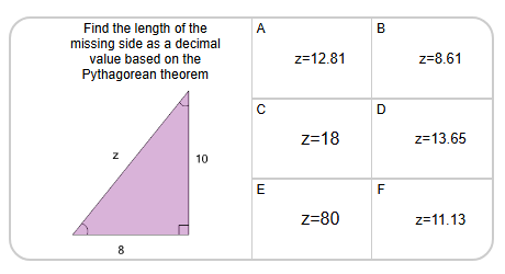 Pythagorean Theorem - Length of Hypotenuse (Decimal) (Level 2) - Mobius ...