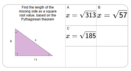 Pythagorean Theorem - Either Missing Length (Radical) (Level 2 ...