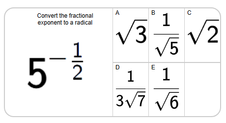 Radicals | Convert Square Root, Values Only, from Exponents - Negative ...