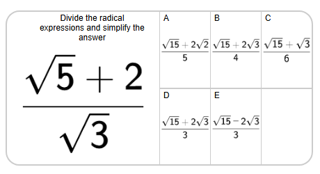 Radicals | Divide Binomials by Monomials (Values Only) (Level 1 ...