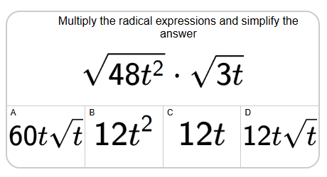 Radicals | Multiplying Monomials (Values and Variables) (Level 1 ...