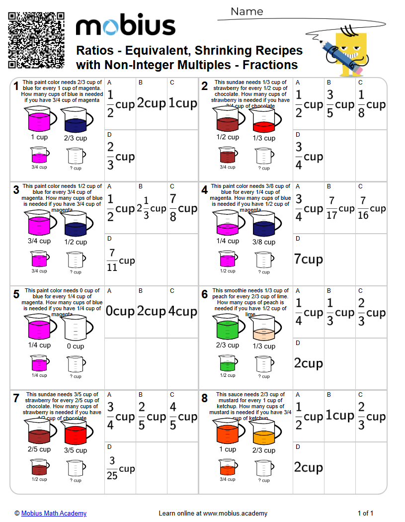 Ratios - Equivalent, Shrinking Recipes with Non-Integer Multiples ...