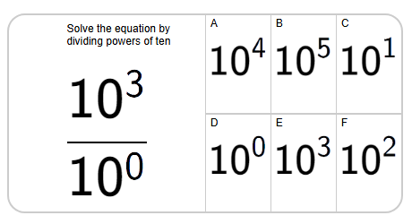 Scientific Notation | Dividing Powers of Ten (Level 1) | Grades 9-10 ...