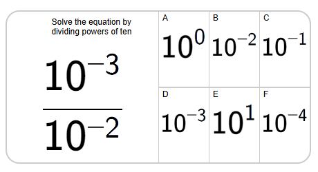 Scientific Notation (Decimals) - Dividing Powers of Ten (Level 1 ...