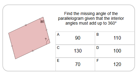 Missing Angle on the Parallelogram | Level 1 | Grades 4-5 Math Practice ...